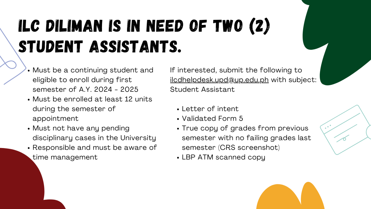 ILC Diliman Student Assistants – Interactive Learning Center Diliman